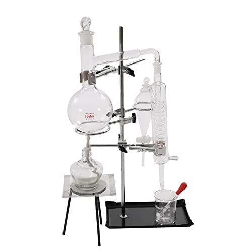 500ML Distillation Apparatus, Glass Steam Distillation Kit, Distilling ...