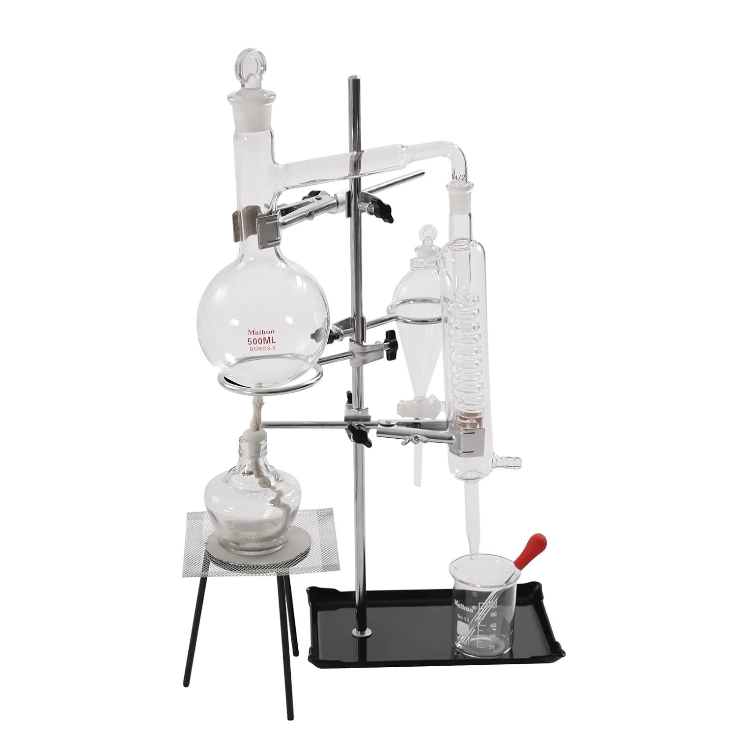 500ML Distillation Apparatus, Glass Steam Distillation Kit, Distilling ...