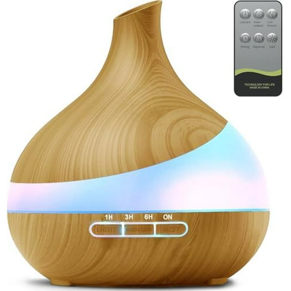 500ML Essential Oil Diffuser: Aroma Diffuser with Remote Control for ...