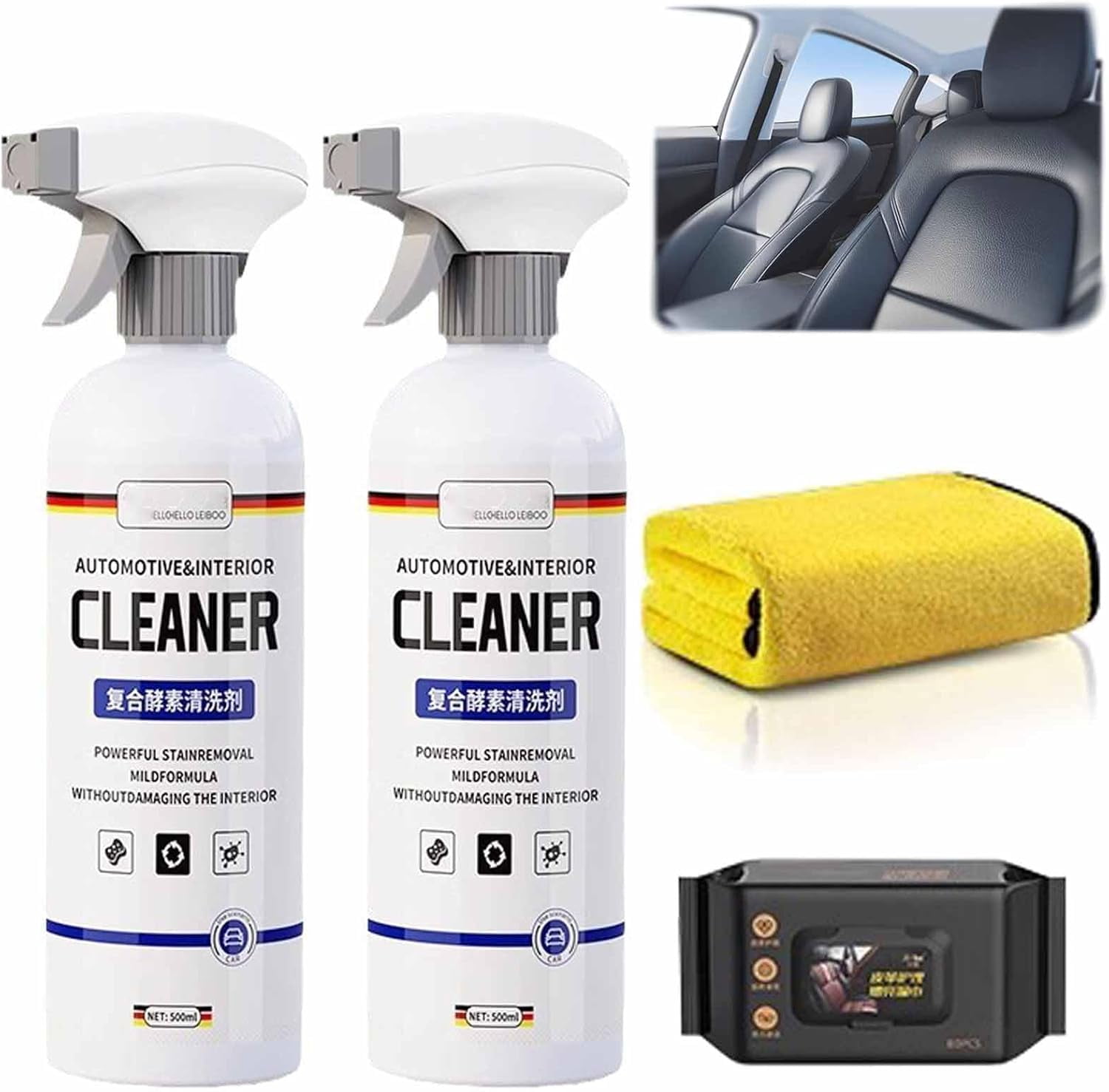 500ML Multi-purpose Foam Cleaner Car Interior Cleaner, Leather Clean Remover Spray Car Wash Auto ...