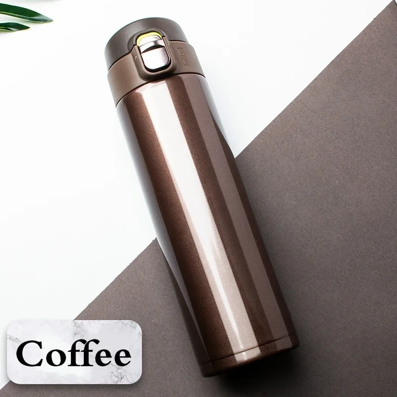500ML Stainless Steel Bouncing Cover Vacuum Flask Thermos Cup Coffee ...