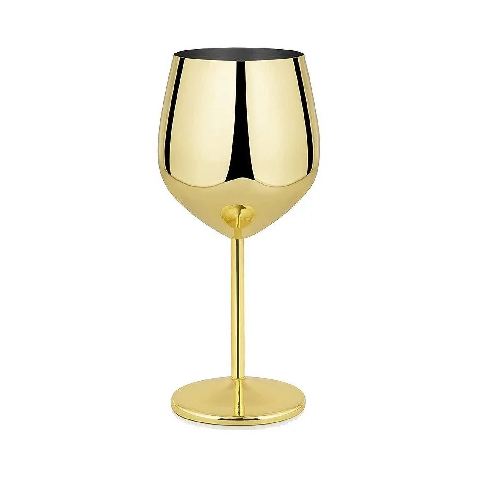 500ML Stainless Steel Goblet Red Wine Cocktail Glass Unbreakable Metal ...