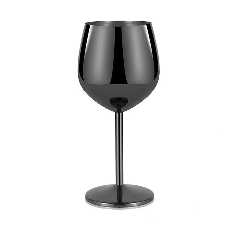 500ML Stainless Steel Goblet Red Wine Cocktail Glass Unbreakable Metal ...