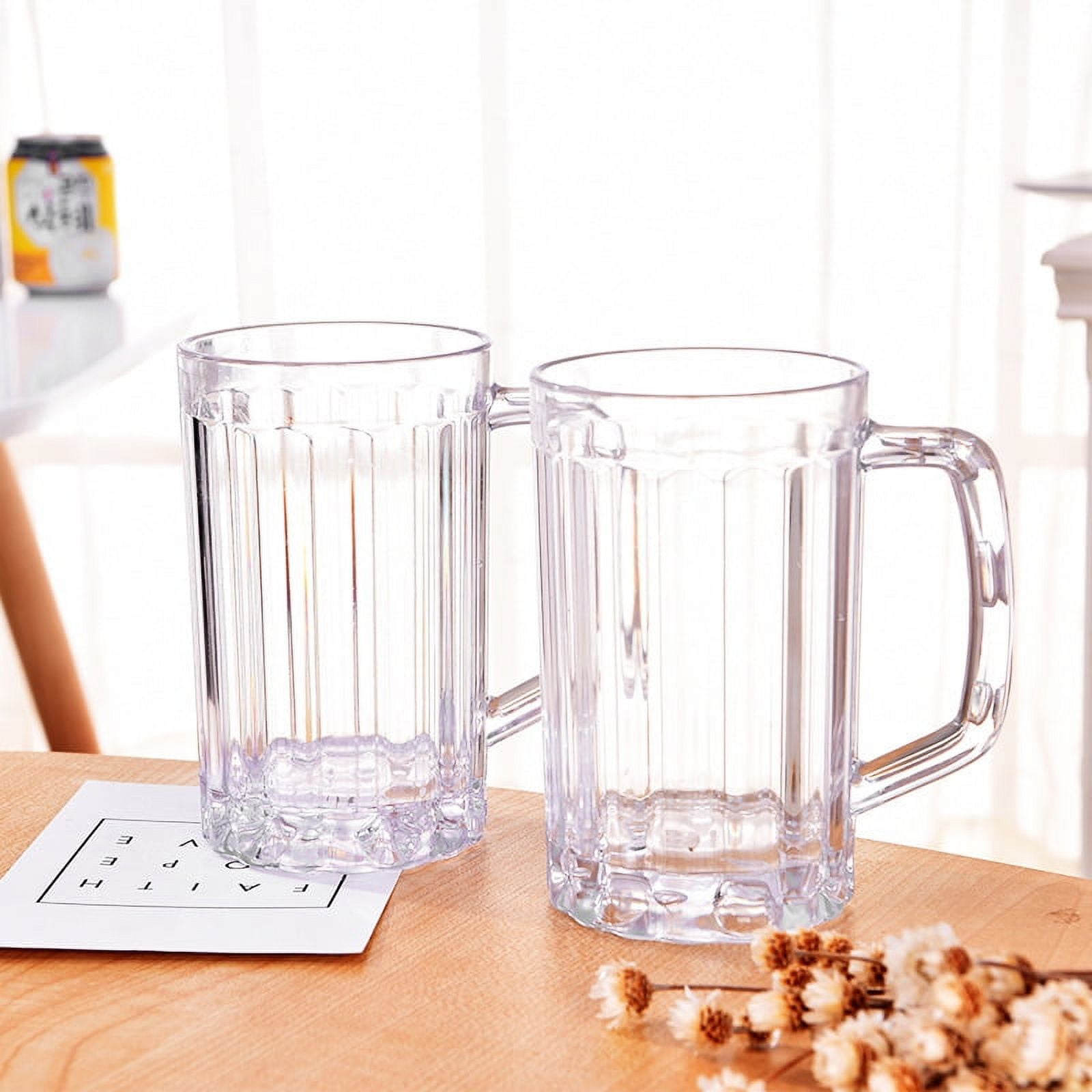 500ML Transparent Beer Mug Plastic Unbreakable Breakfast Milk Coffee ...