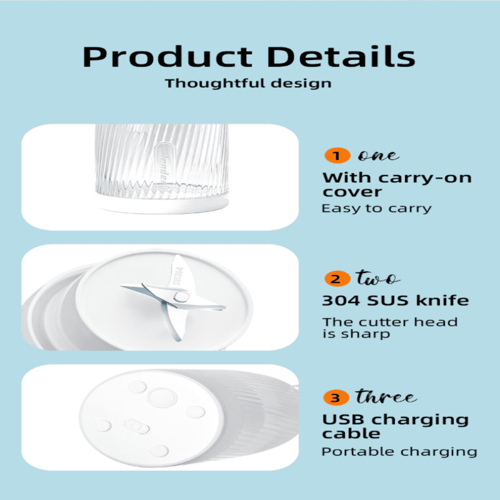 500ML USB Portable Juicer Blender Wireless Handheld Smoothie Maker ...
