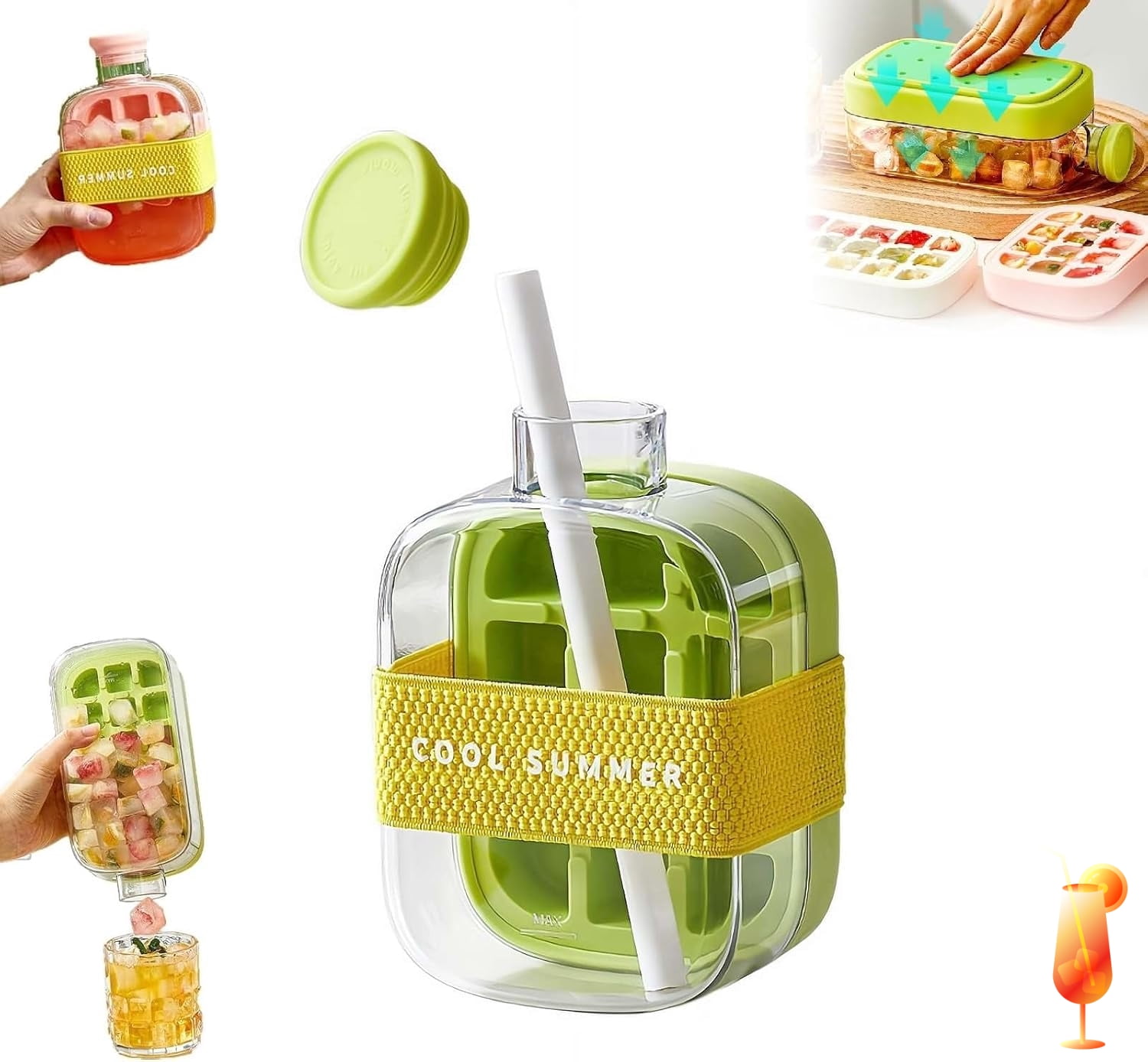500ML Vertical Ice Cube Tray with Lid for Freezer, 2025 New Ice Cube ...