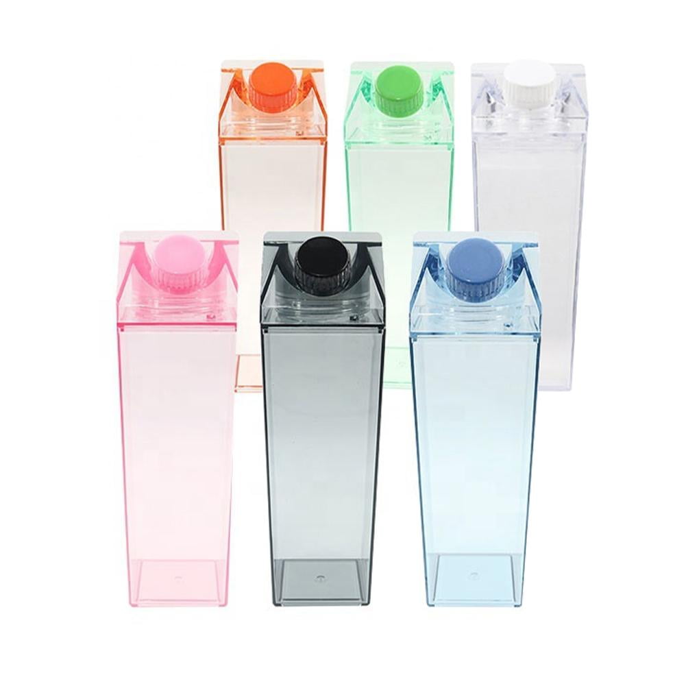 500Ml/1000Ml Clear Milk Carton Water Bottle Leak-Proof Milk Box ...
