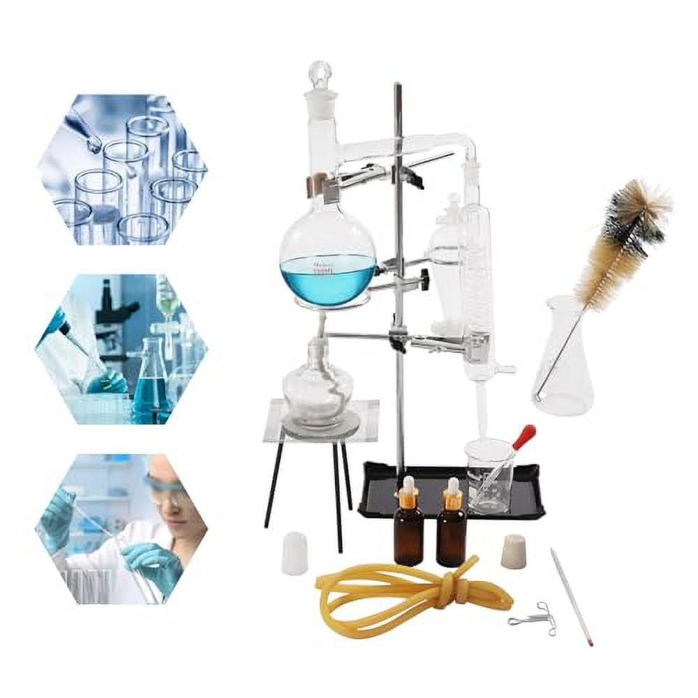 500Ml Essential Oil Distillation Apparatus, Chemistry Lab Glassware Kit ...
