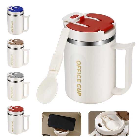 500Ml Insulated Stainless Steel Coffee Mug with Lid and Handle, and ...