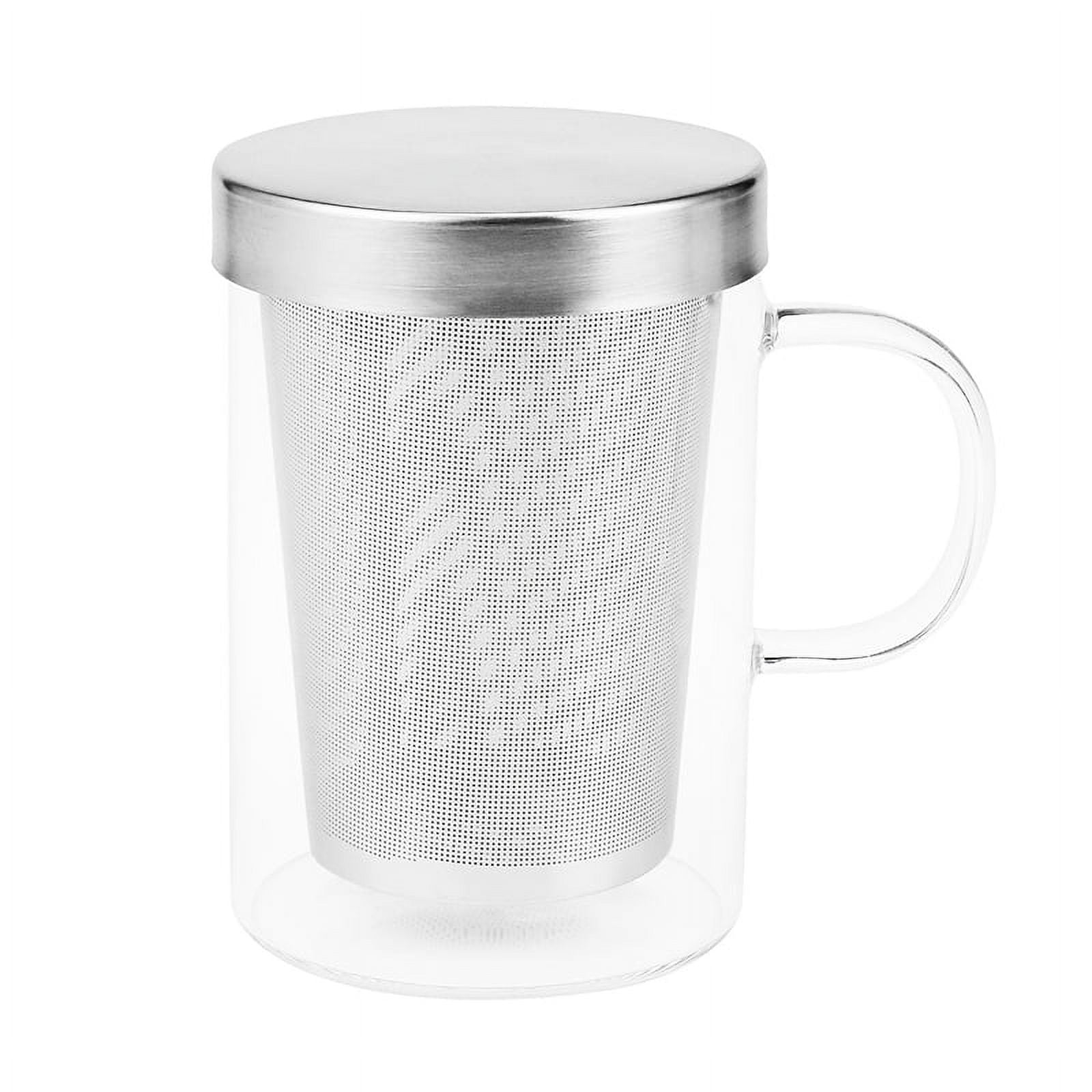 500Ml Travel Heat- Glass Tea Infuser Mug with Stainless Steel Lid ...