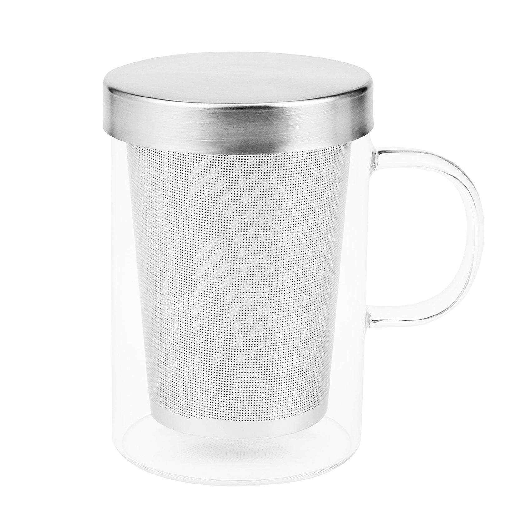 500Ml Travel Heat- Glass Tea Infuser Mug with Stainless Steel Lid ...