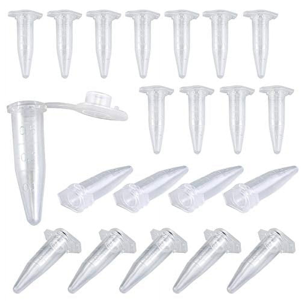 500PCS 0.5ML Clear Plastic Graduated microcentrifuge Test Tubes with ...