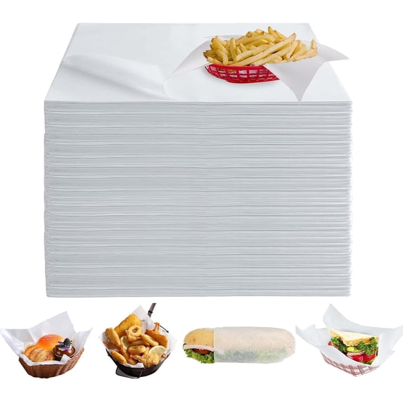 500PCS 12x12 Inch Deli Paper Sheets Grease Proof Deli Wrappers Sandwich ...