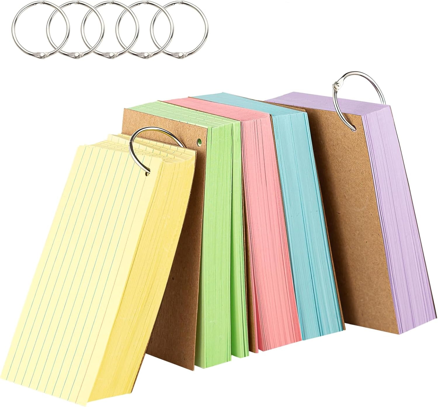 500PCS 3x5 Colored Index Cards with Ring Ruled-Lined Note Cards 3 x 5 ...