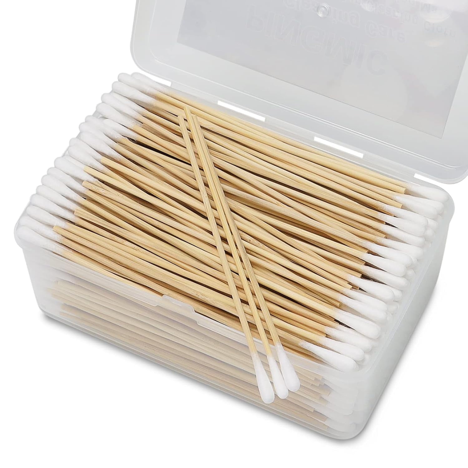 PINGMIC 500 Count Long, Lint-Free Bamboo Cotton Swabs with Absorbent ...
