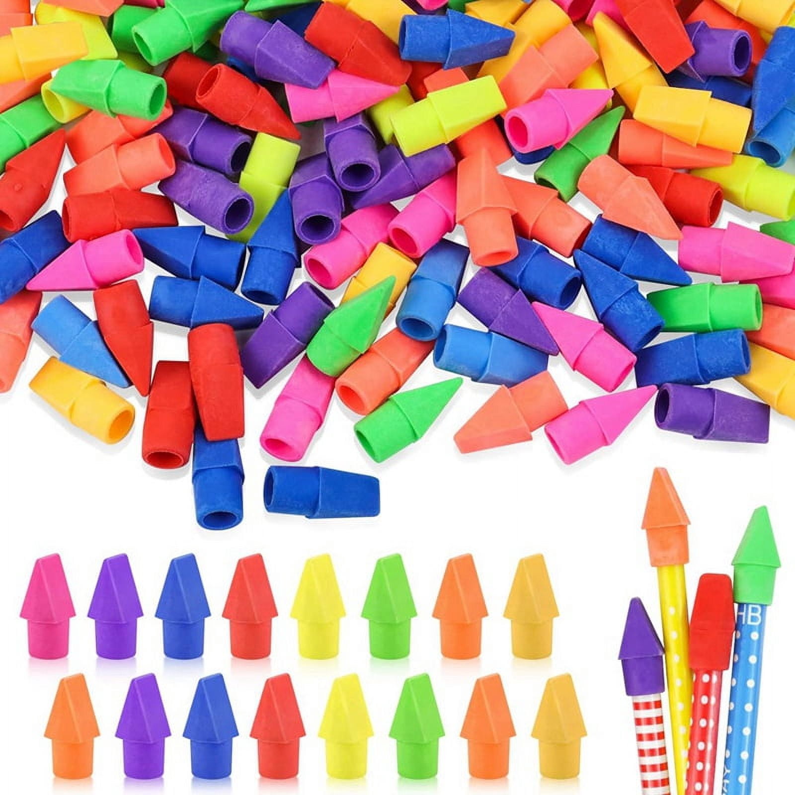 500PCS Caps Pencil Erasers Chisel Shape Eraser Latex Free Toppers ...