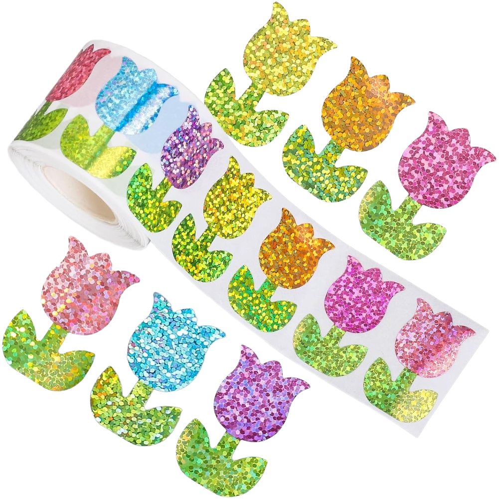 500PCS Cartoon Holographic Stickers for Scrapbooking Journaling Sealing ...