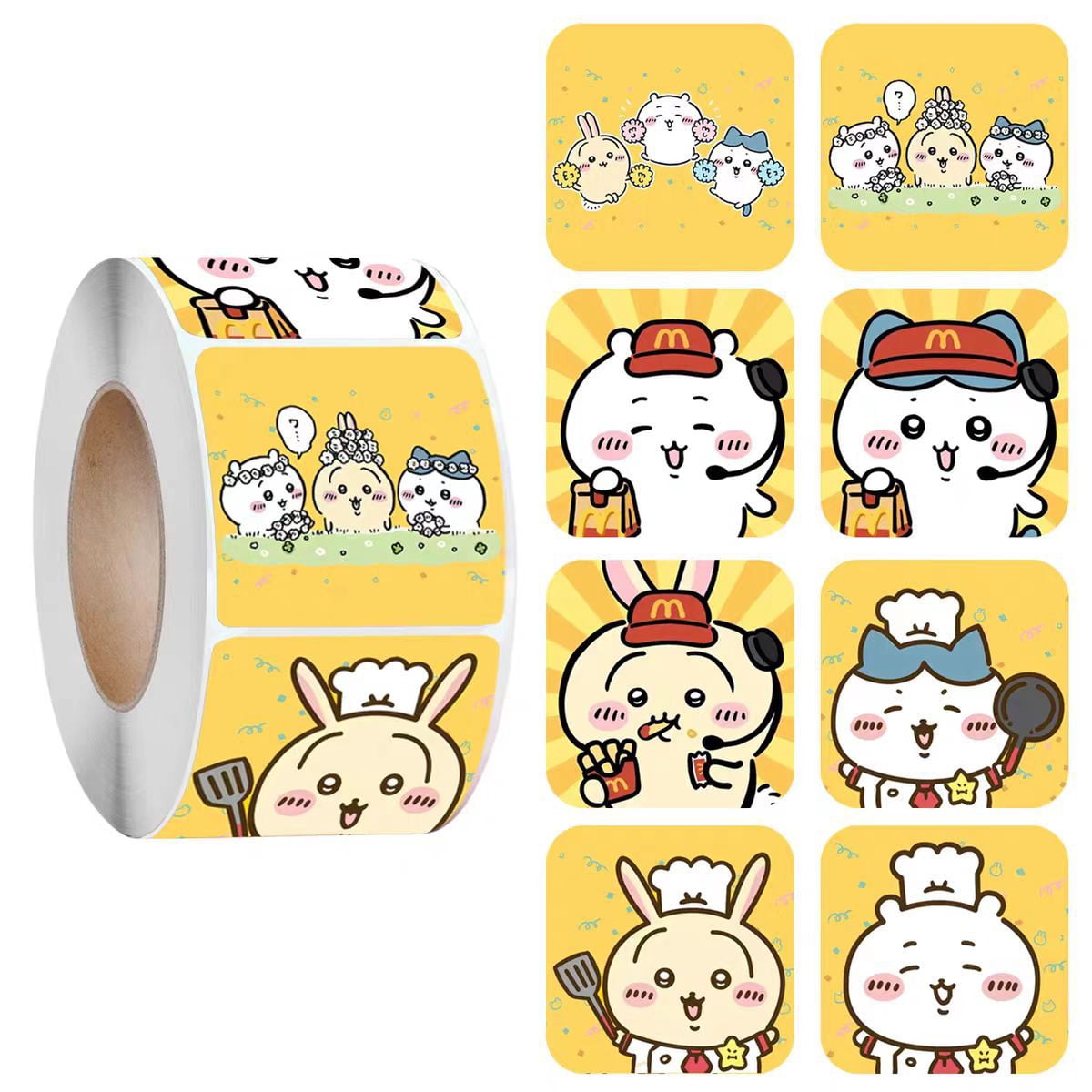 500PCS Chiikawa Roll Sticker Decorative Seal Sticker Cartoon Cute ...