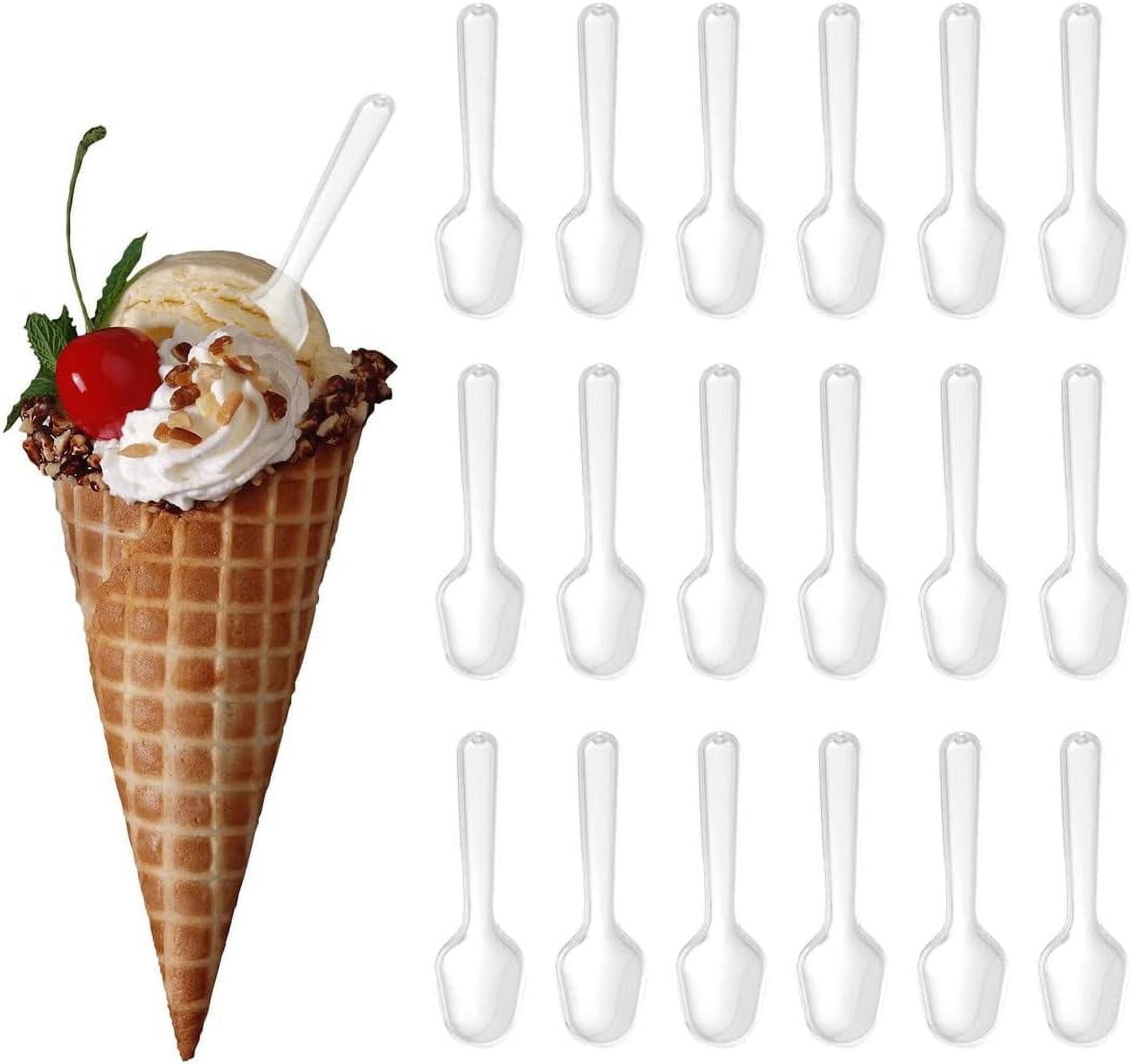 500PCS Clear Plastic Tasting Spoons Disposable Mini Tasters Small ...