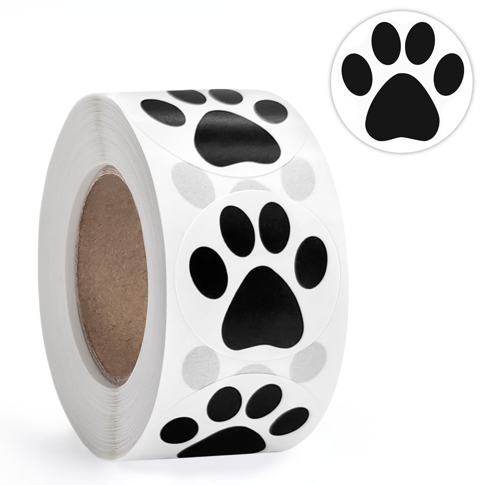 500PCS Dog Paw Print Stickers, 1 Inch Black Dog Stickers for Kids, Self ...