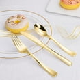 500PCS Gold Plastic Silverware - Gold Plastic Cutlery Set Disposable ...