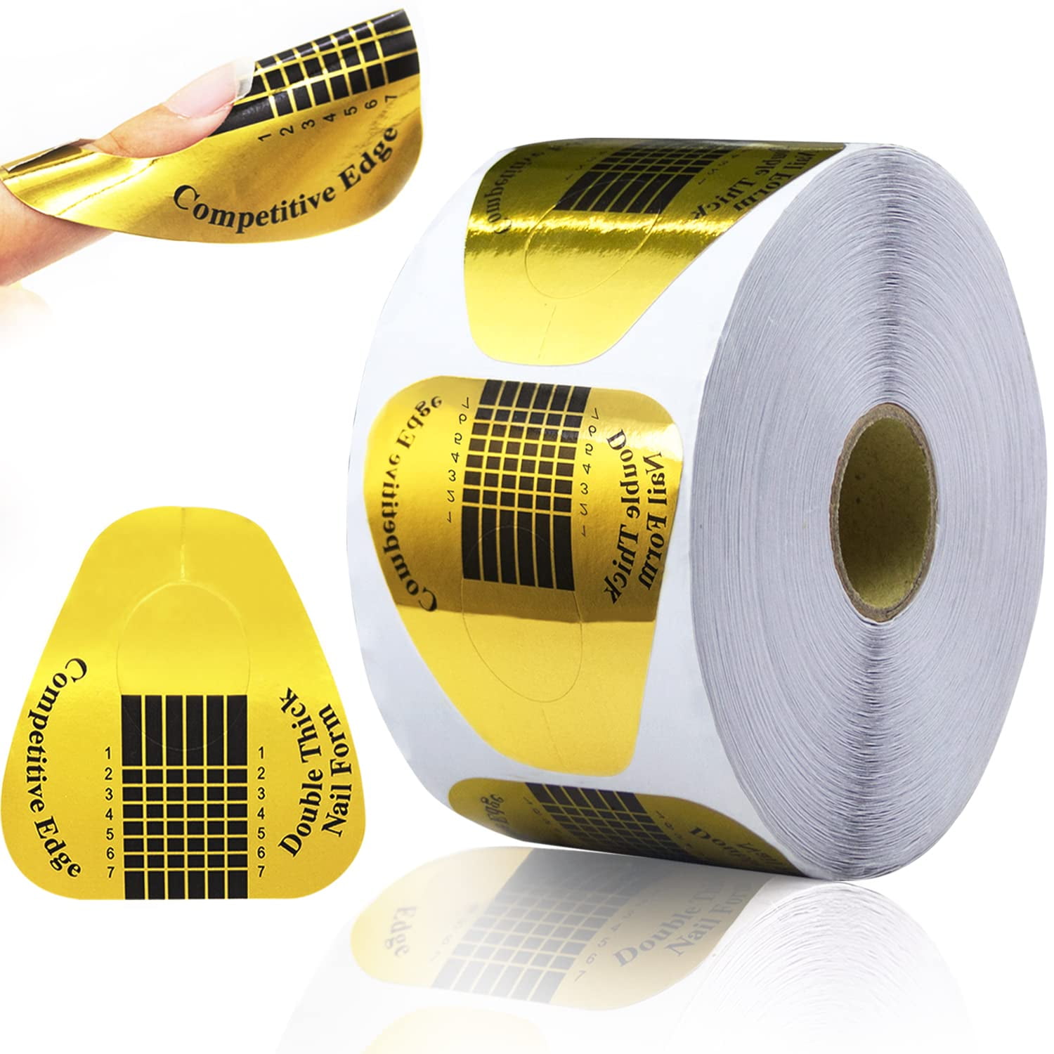 500PCS Nail Forms for Acrylic Nails, Nail Forms for Polygel, Gold ...