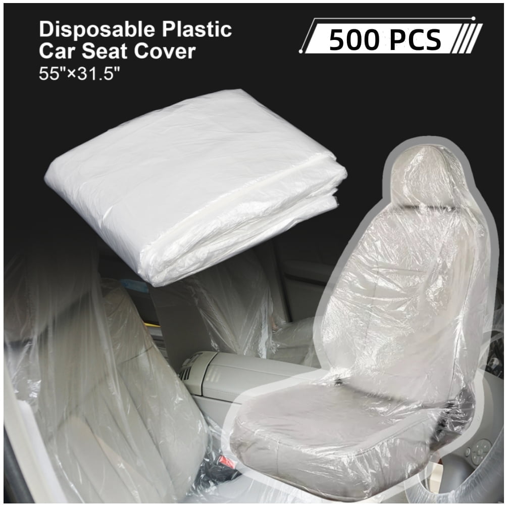 500PCS Plastic Disposable Car Seat Cover Universal Fit for Car Truck ...