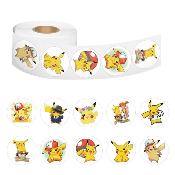 500PCS Pokemon Stickers 10 Styles Sticker Rolls Cartoon Stickers Party ...