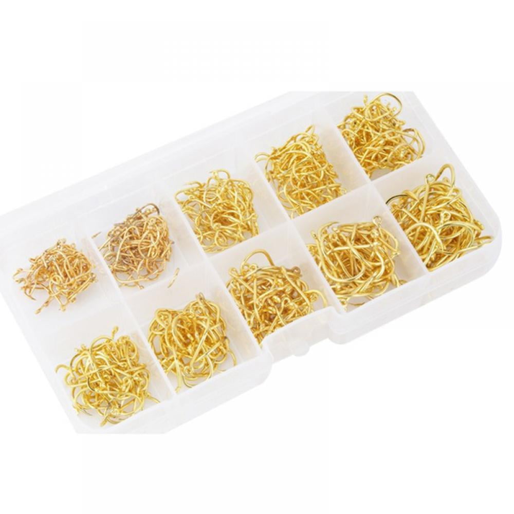 500PCS Small Fishing Hooks, Assorted 10 Sizes(3#-12#) Fish Hooks ...