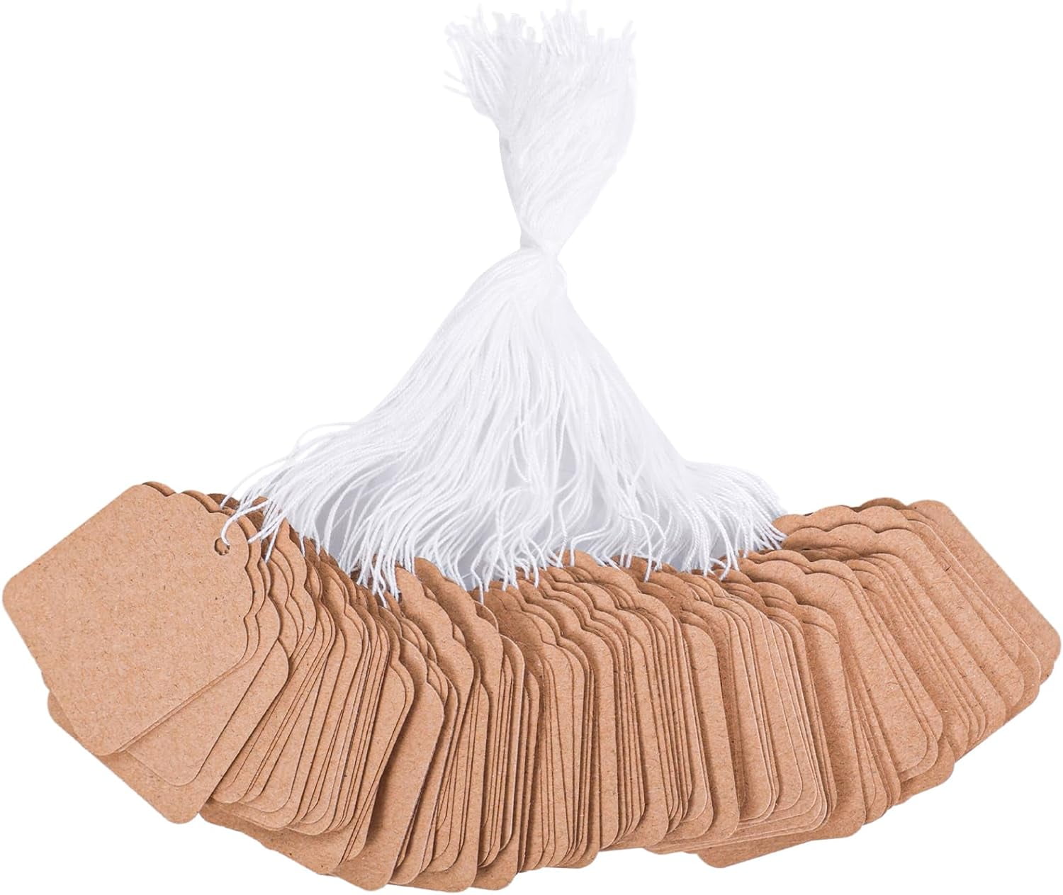 500PCS Small Tags with String Attached, 1.4" x 1.8" Pre-Strung Kraft ...
