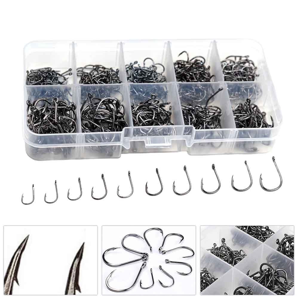 500PCSFishing Hooks Strong Circle Hook Freshwater Saltwater Fishing ...