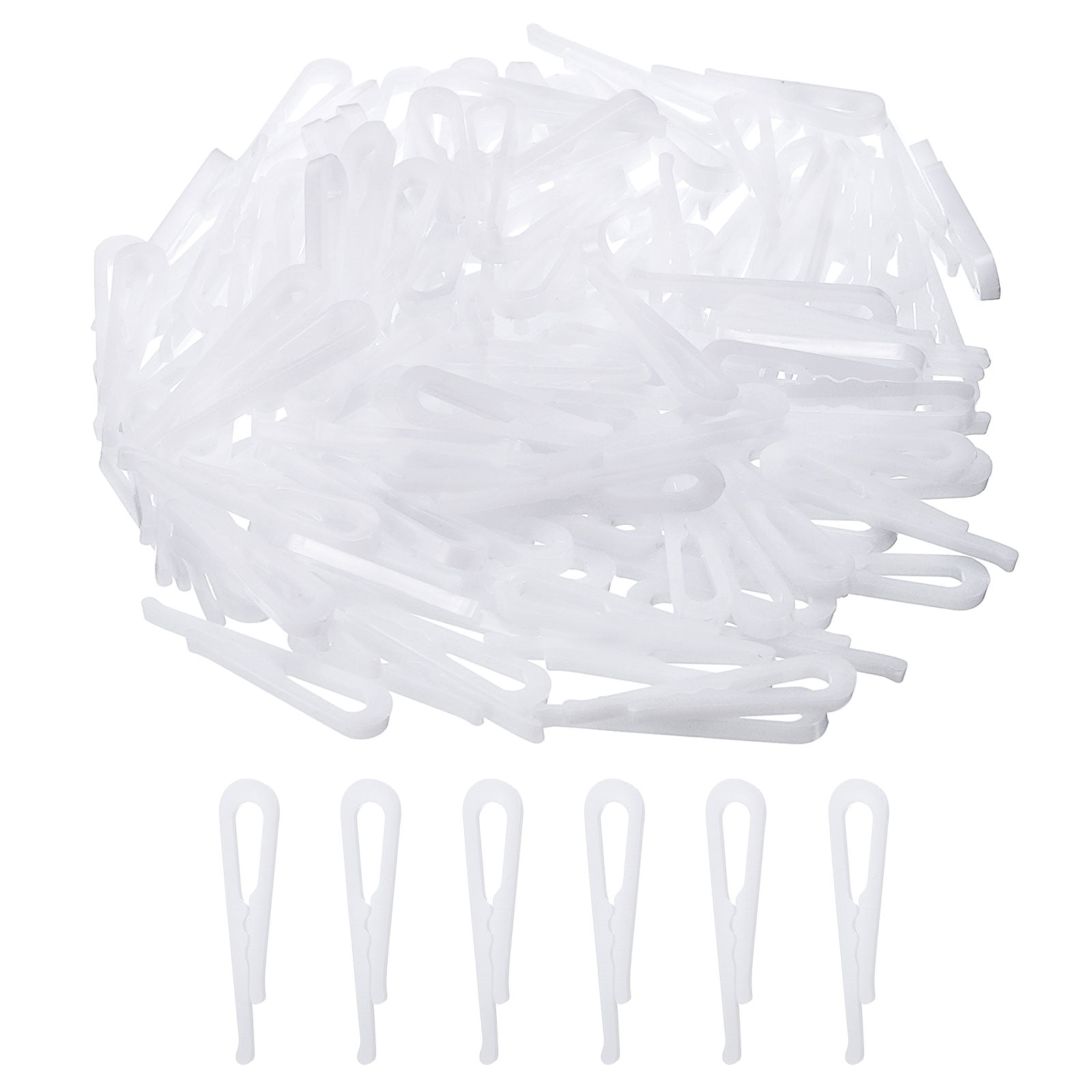 500Pack Durable Plastic Alligator Clips, 1.5" White U Shape Shirt Clip ...