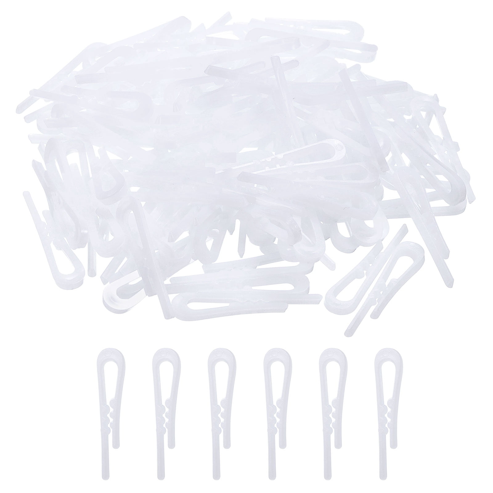 500Pack Durable Plastic Alligator Clips, 1.57" White U Shape Shirt Clip ...