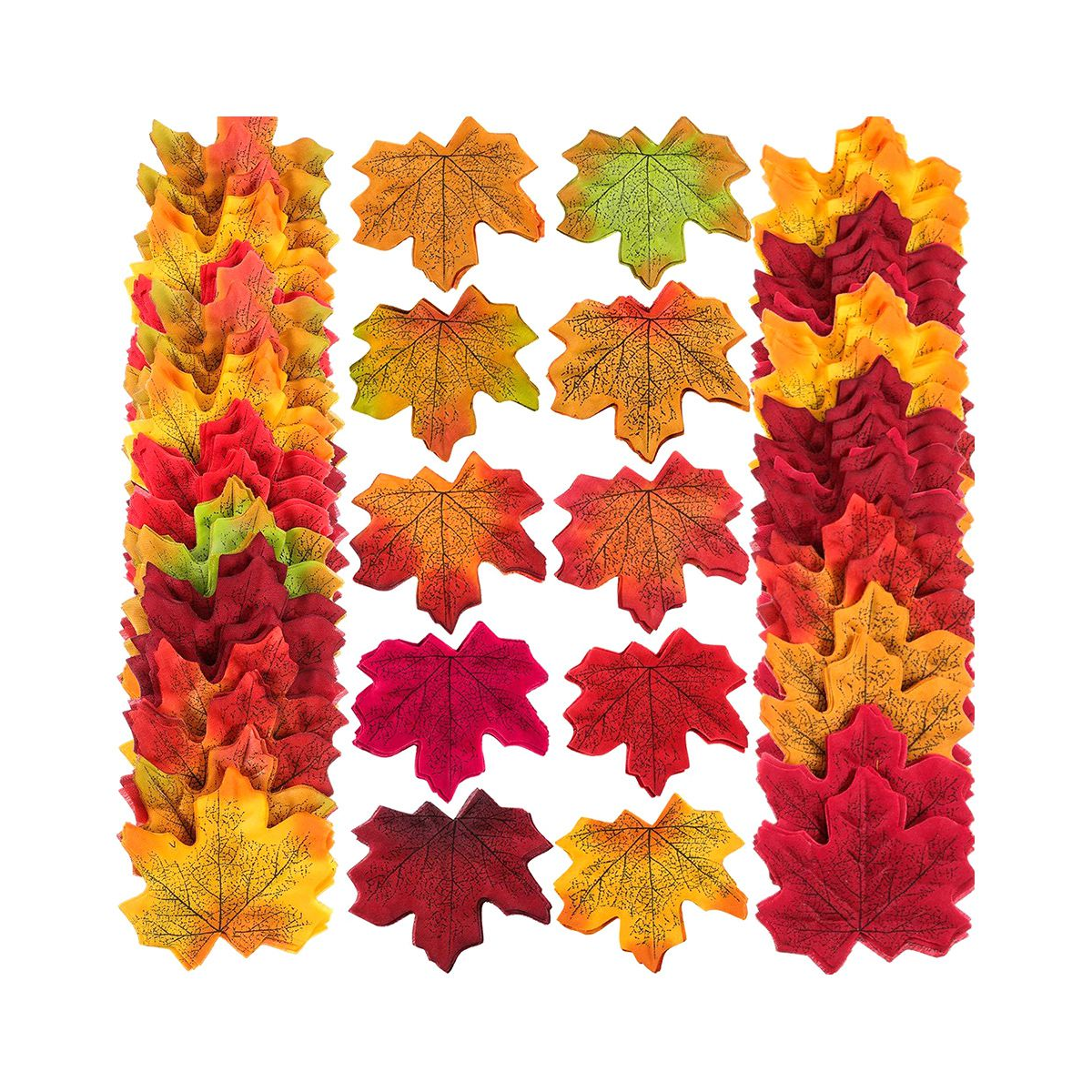 500Pc Artificial Silk Maple Leaves Autumn Leaves DIY Handmade ...