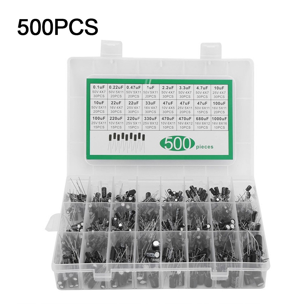 500Pc -In Electrolytic Capacitor Sample Kit | 0.1Uf-1000Uf | 16V-50V ...