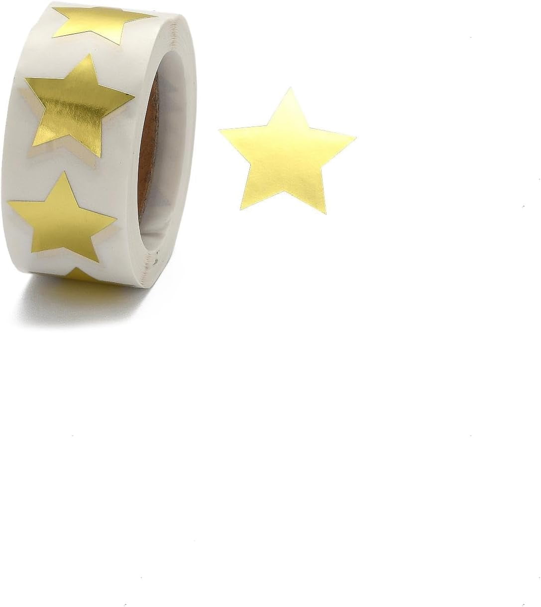 500Pcs 1 Roll Metallic Foil Star Shape Paper Sticker Labels Writable ...