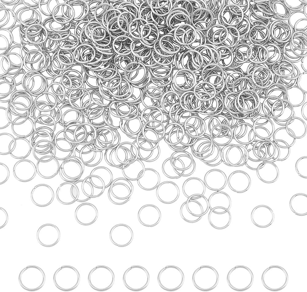 500Pcs 10mm Jump Rings 18 Gauge Stainless Steel Open Jump Rings Round ...
