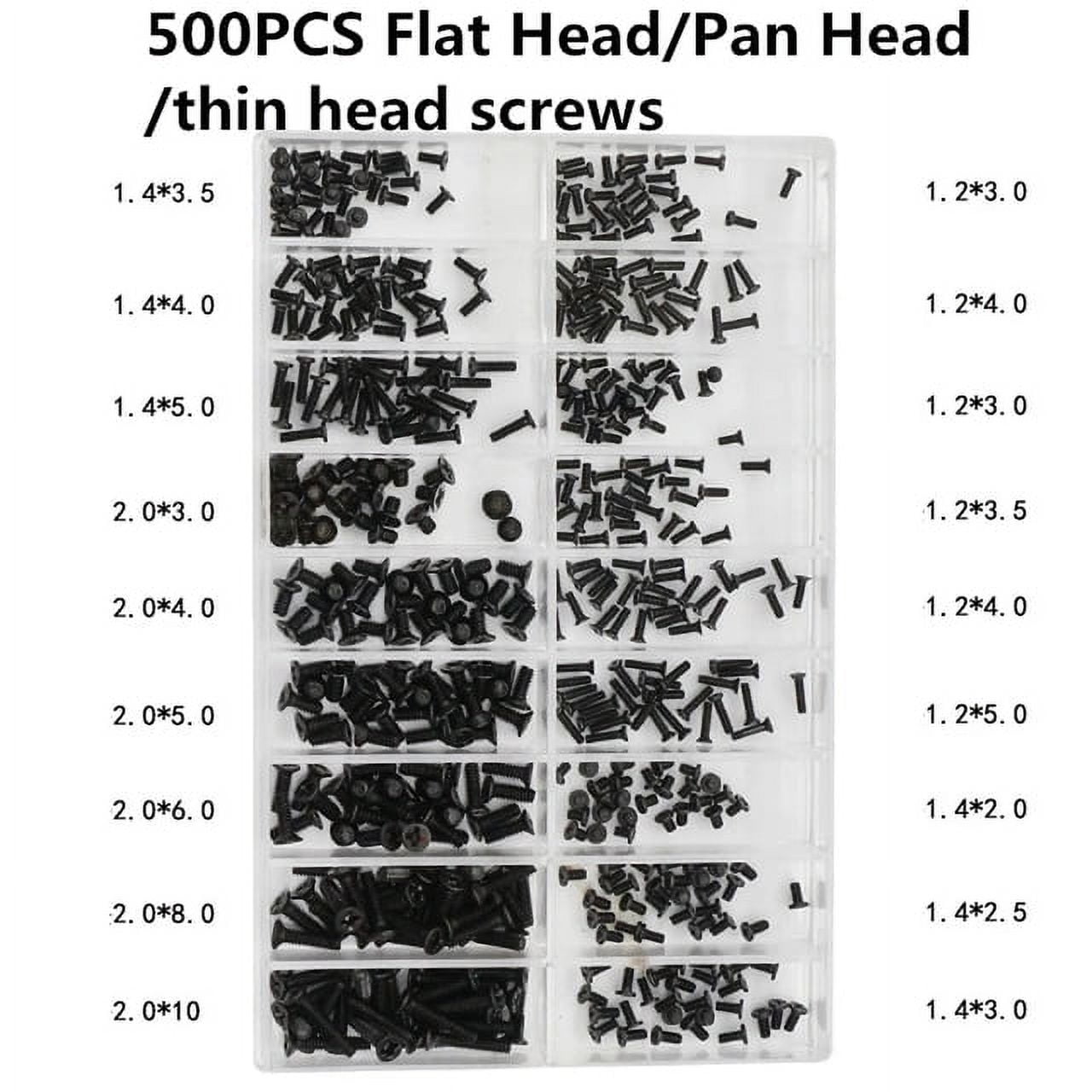 500Pcs 18 Types Mini Screw Nuts DIY Kit Laptop Computer Assemble Repair ...