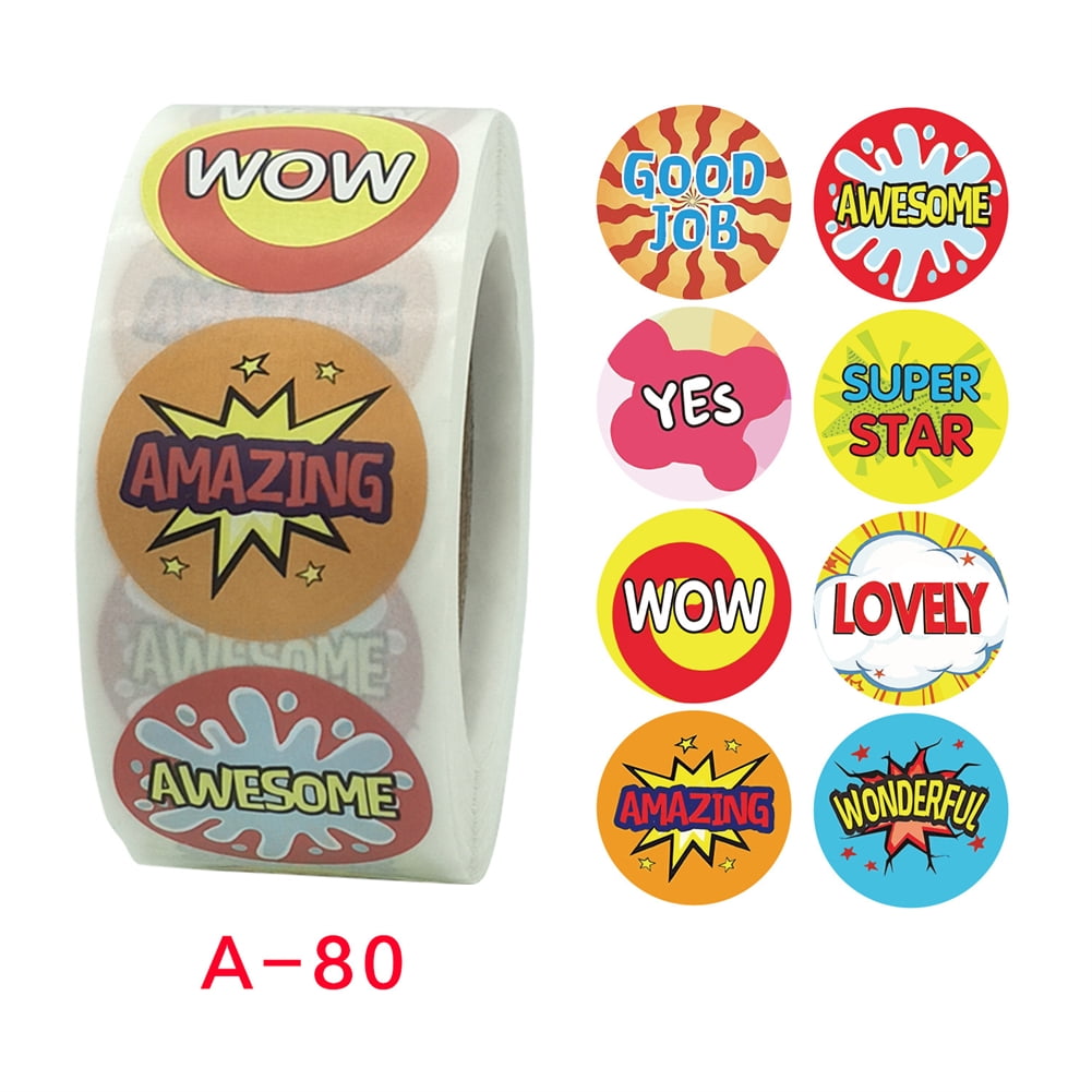 500Pcs 2.5cm/1inch Cartoon Reward Stickers Motivational Stickers ...
