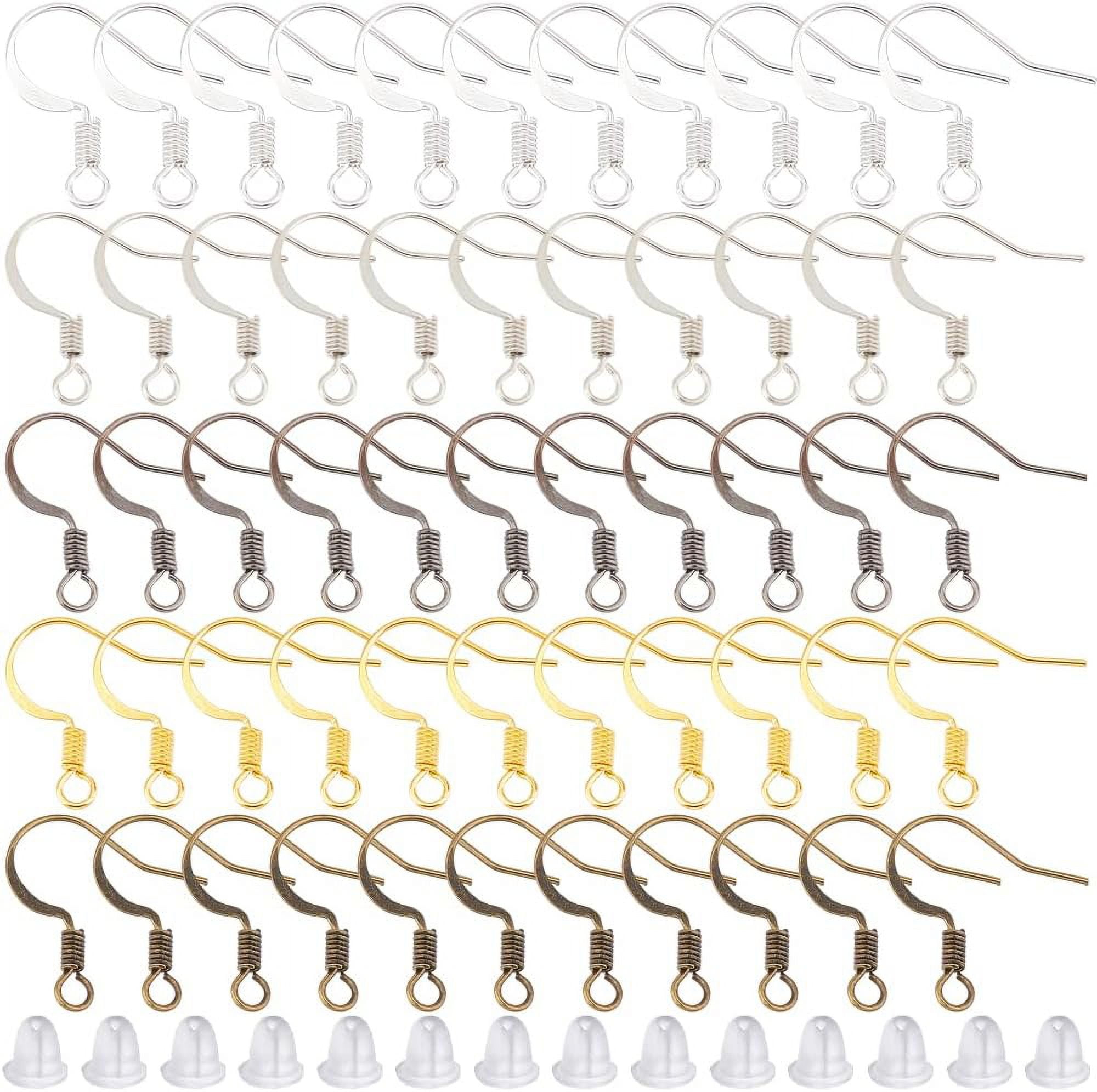 500Pcs 5 Colors Brass French Earring Hooks Ear Wire with Horizontal ...