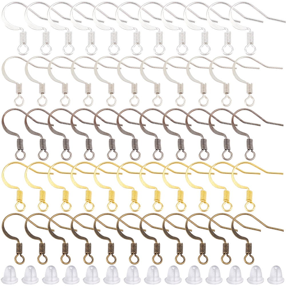 500Pcs 5 Colors Brass French Earring Hooks Ear Wire with Horizontal ...