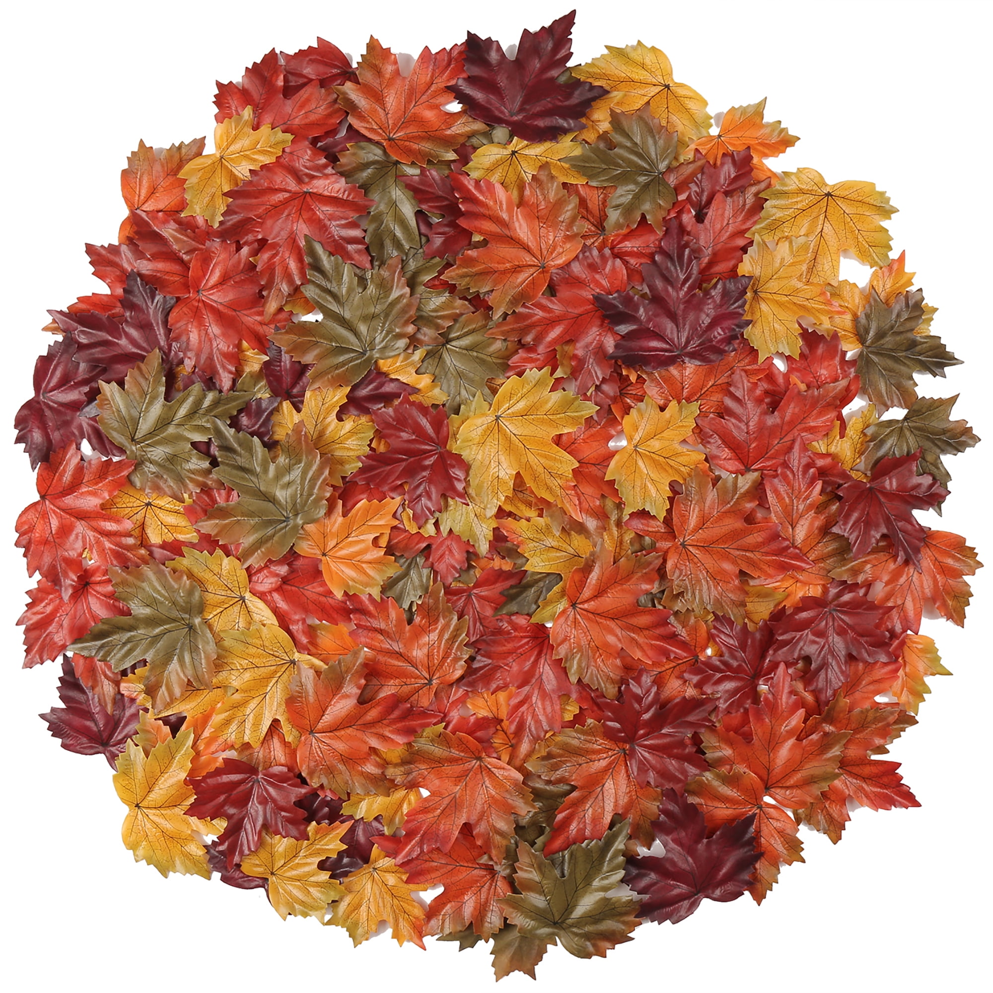500Pcs Artificial Maple Leaves Multicolored Fake Fall Leaves Autumn ...
