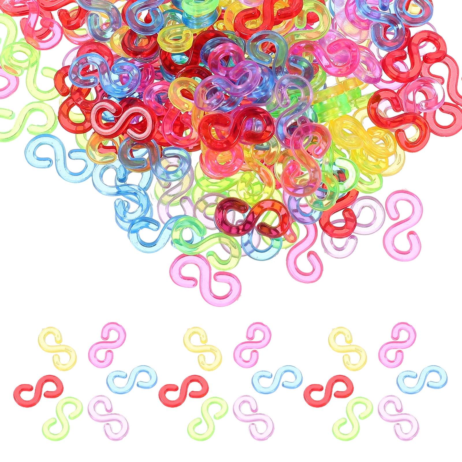 500Pcs Rubber Bands for Bracelet Making with Clips S Hooks and Clasps ...