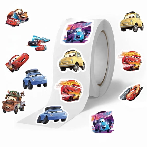 500Pcs Cars Cute Classic Cartoon Stickers, Movie Decals Rolls Self ...