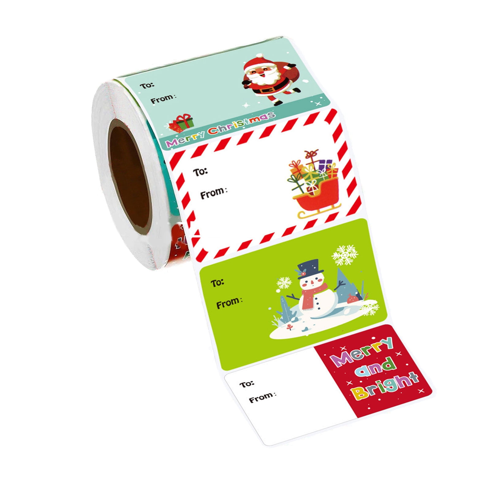 500Pcs Christmas Decorative Sticker 5x3.8cm Adhesive Wrapping Labels ...