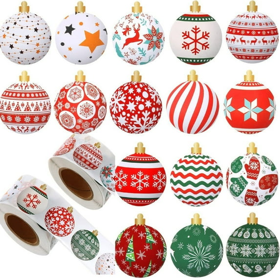 500Pcs Christmas Wrapping Labels for Packaging 1.2Inch Christmas ...