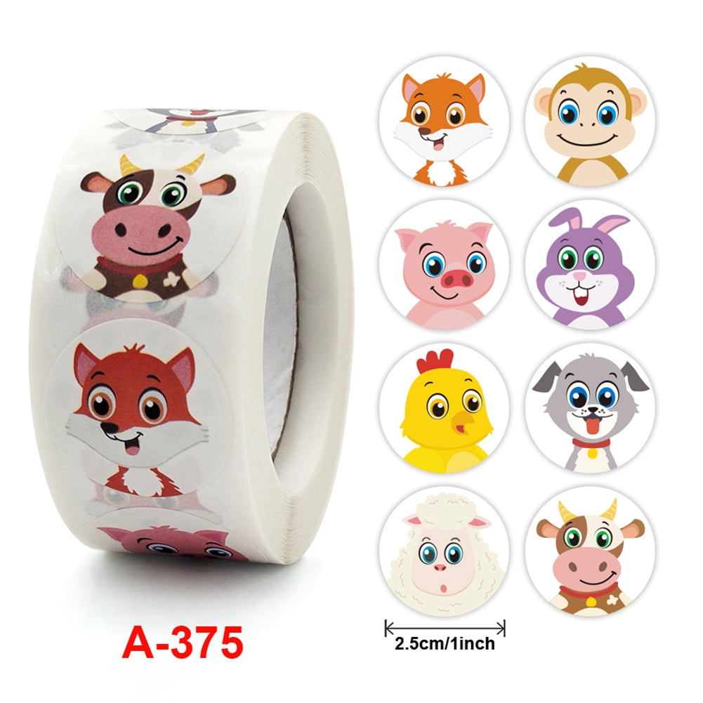 500Pcs Cute Cartoon Animal Stickers Kids Reward Stickers Labels ...