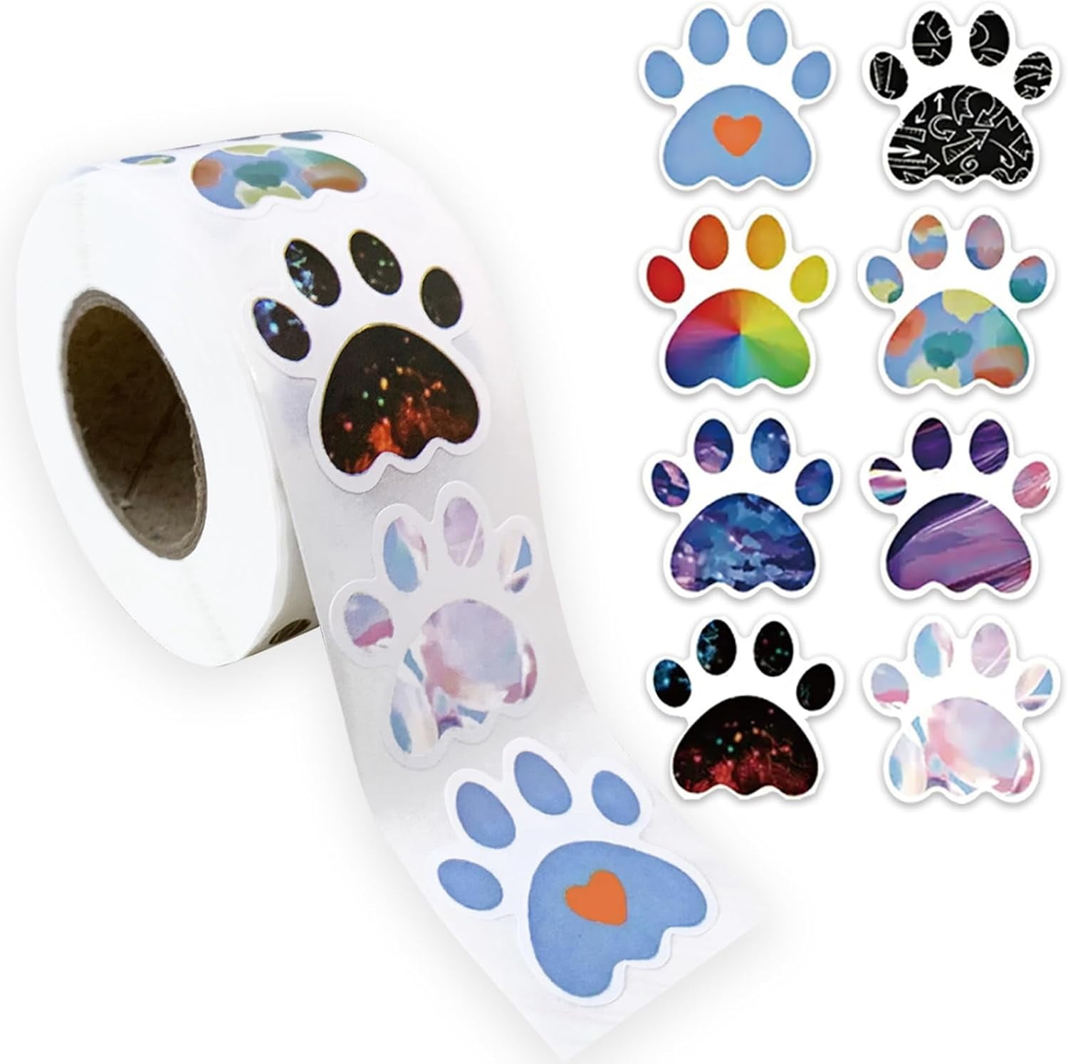 500Pcs Cute Dog Paw Stickers Paper Decorative Decals Self-Adhesive ...