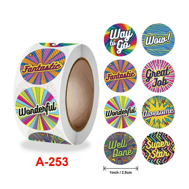 500Pcs Cute English Words Reward Stickers Funny Cartoon Motivational ...