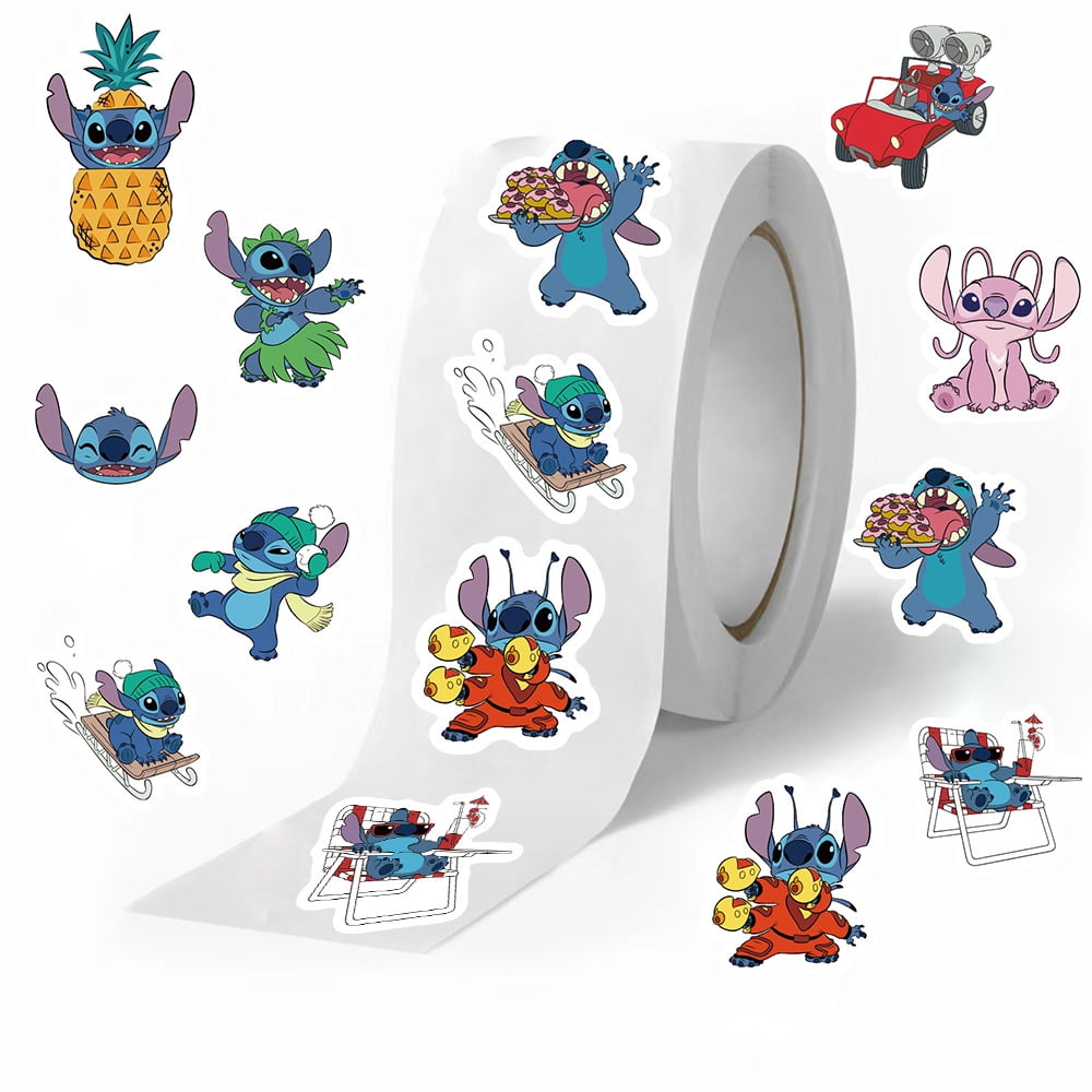 500Pcs Cute Stitch Stickers, 10 Patterns Movie Decals Rolls Self ...